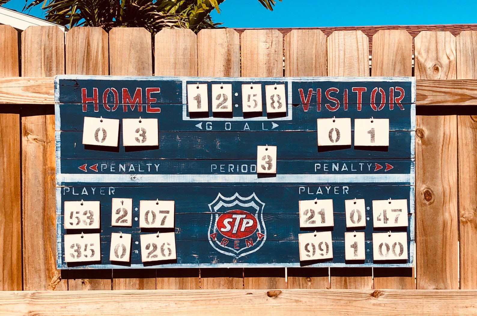 Custom Rustic Hockey Vintage Sports Scoreboard | Etsy