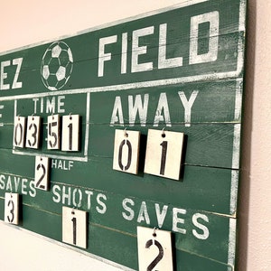 Custom SOCCER Rustic Vintage Sports Scoreboard - Etsy