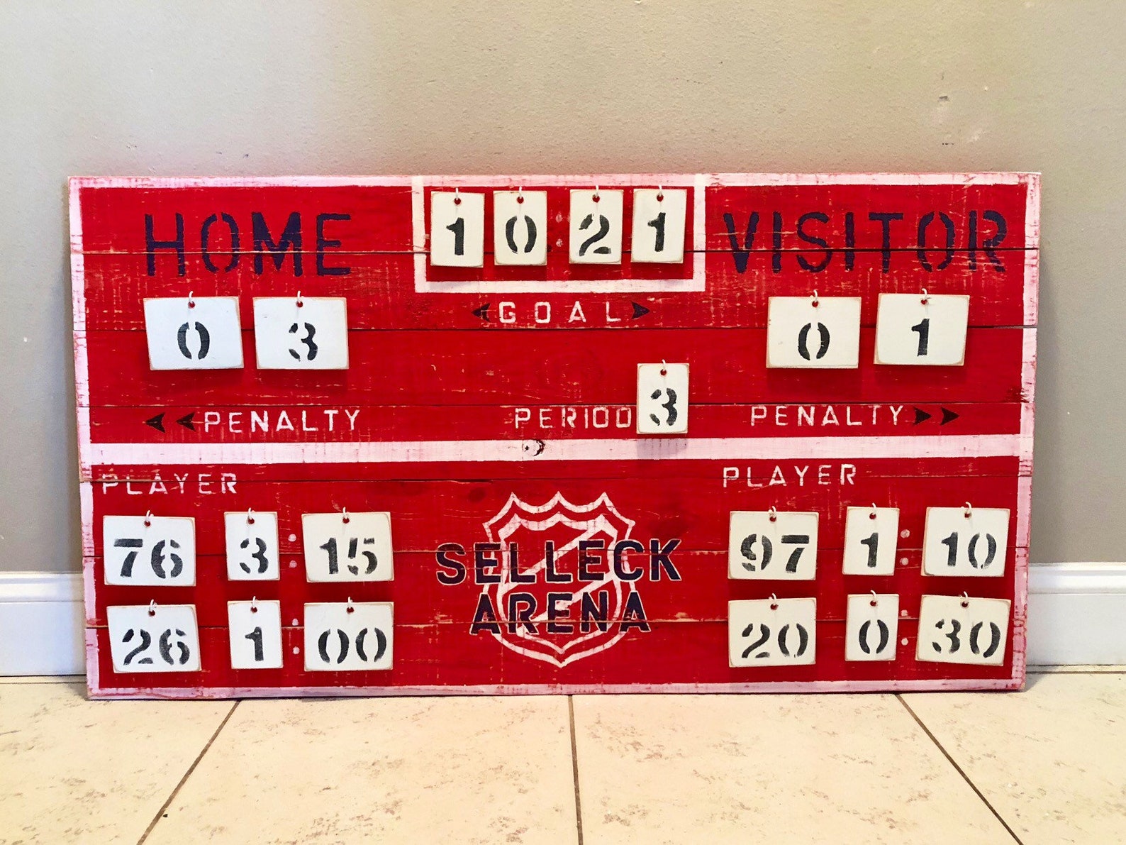Custom Rustic Hockey Vintage Sports Scoreboard | Etsy