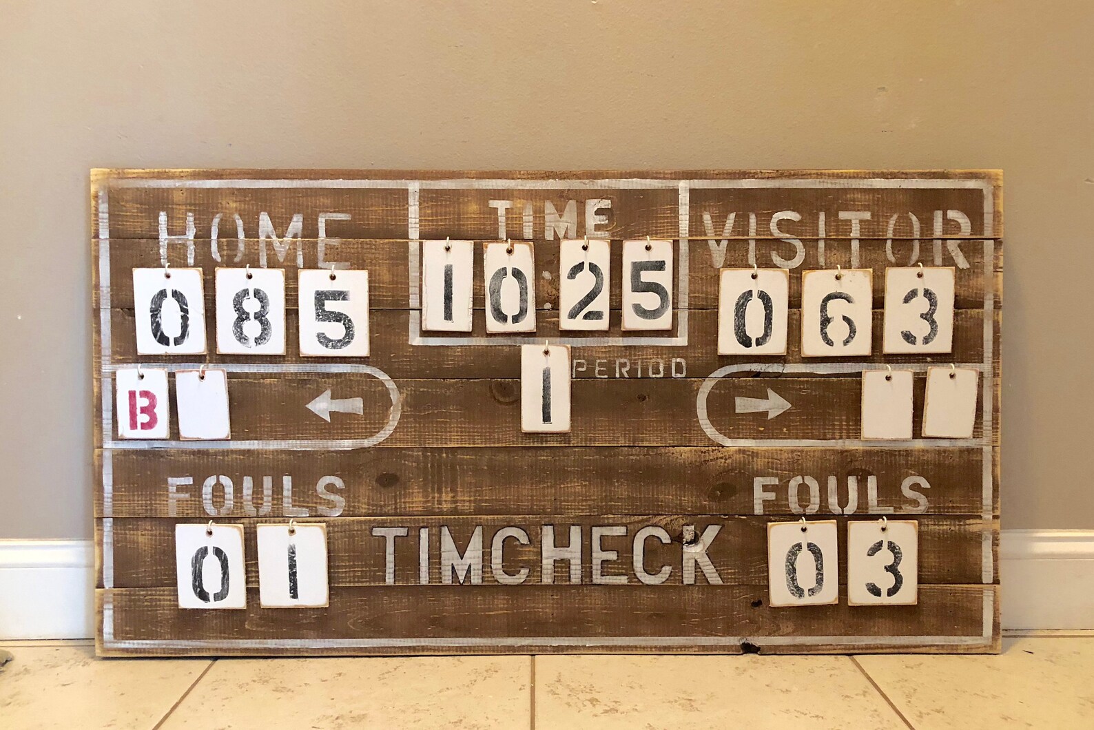 Custom Rustic Basketball Vintage Sports Scoreboard - Etsy