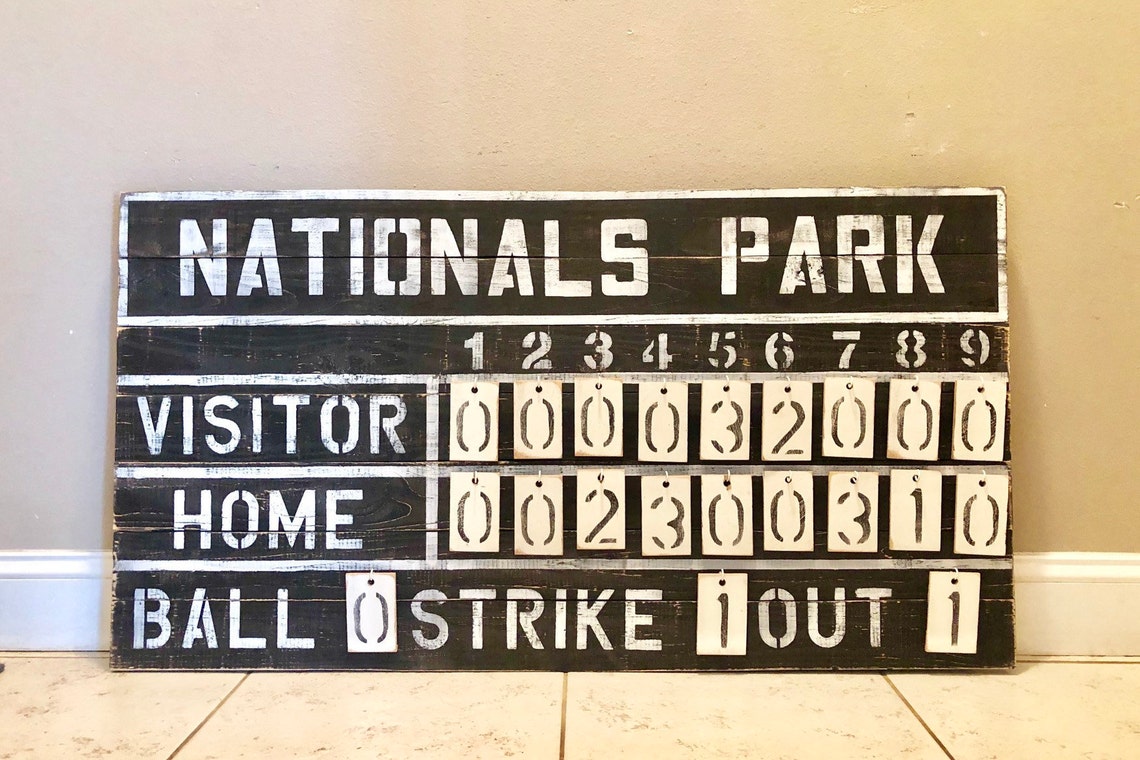 Custom Rustic Baseball Vintage Sports Scoreboard | Etsy