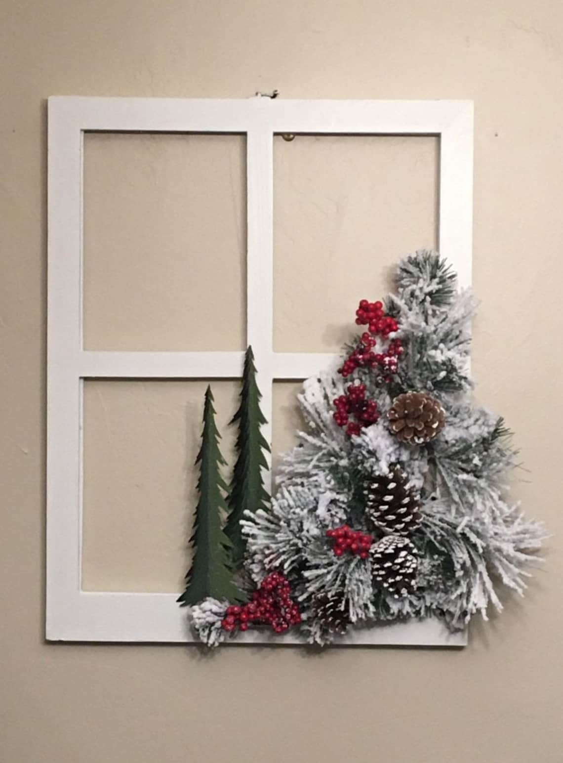 Holiday Window Frame Wall Decoration - Etsy