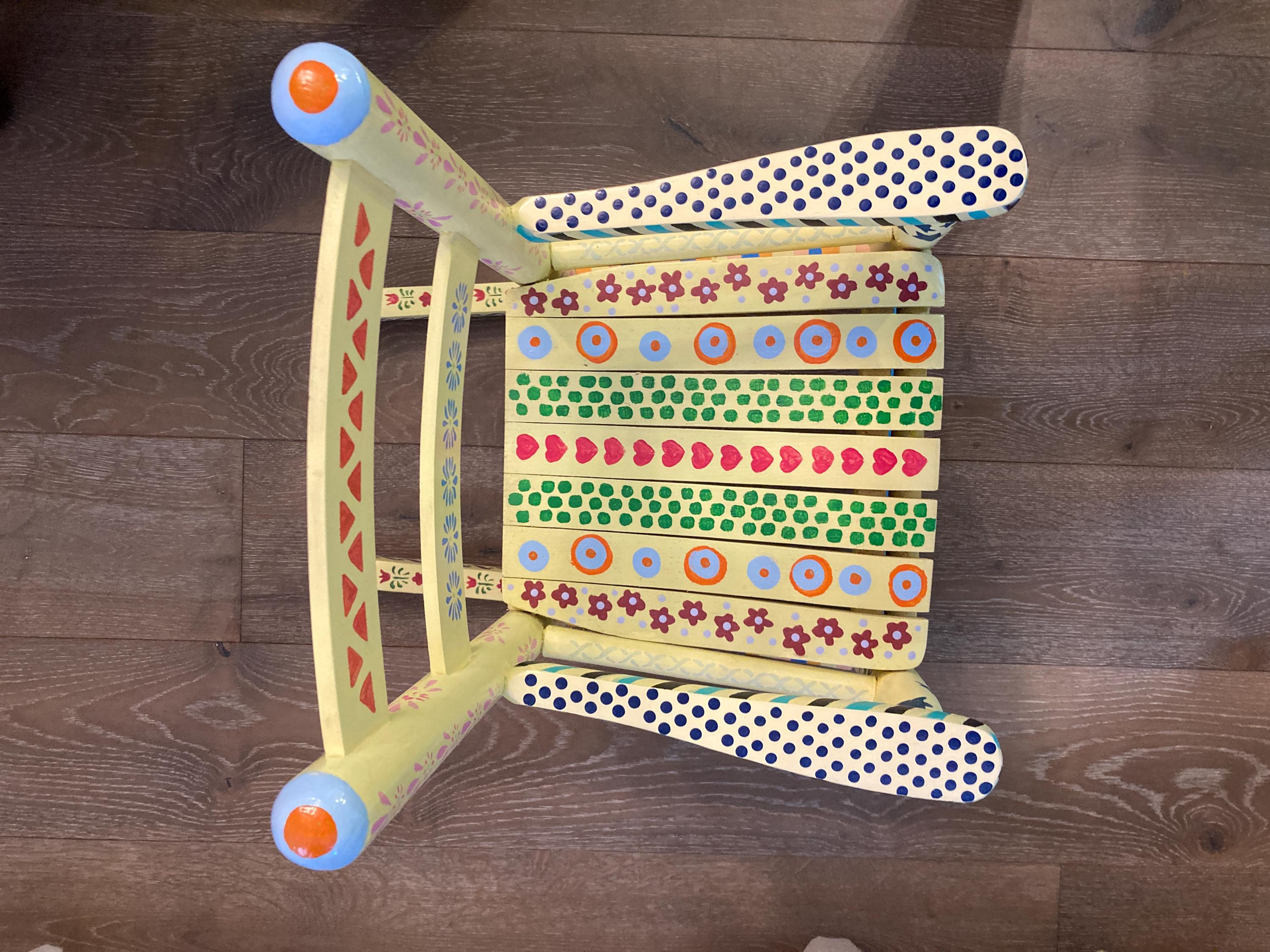 Hand Painted Child's Solid Wood Rocker - Etsy
