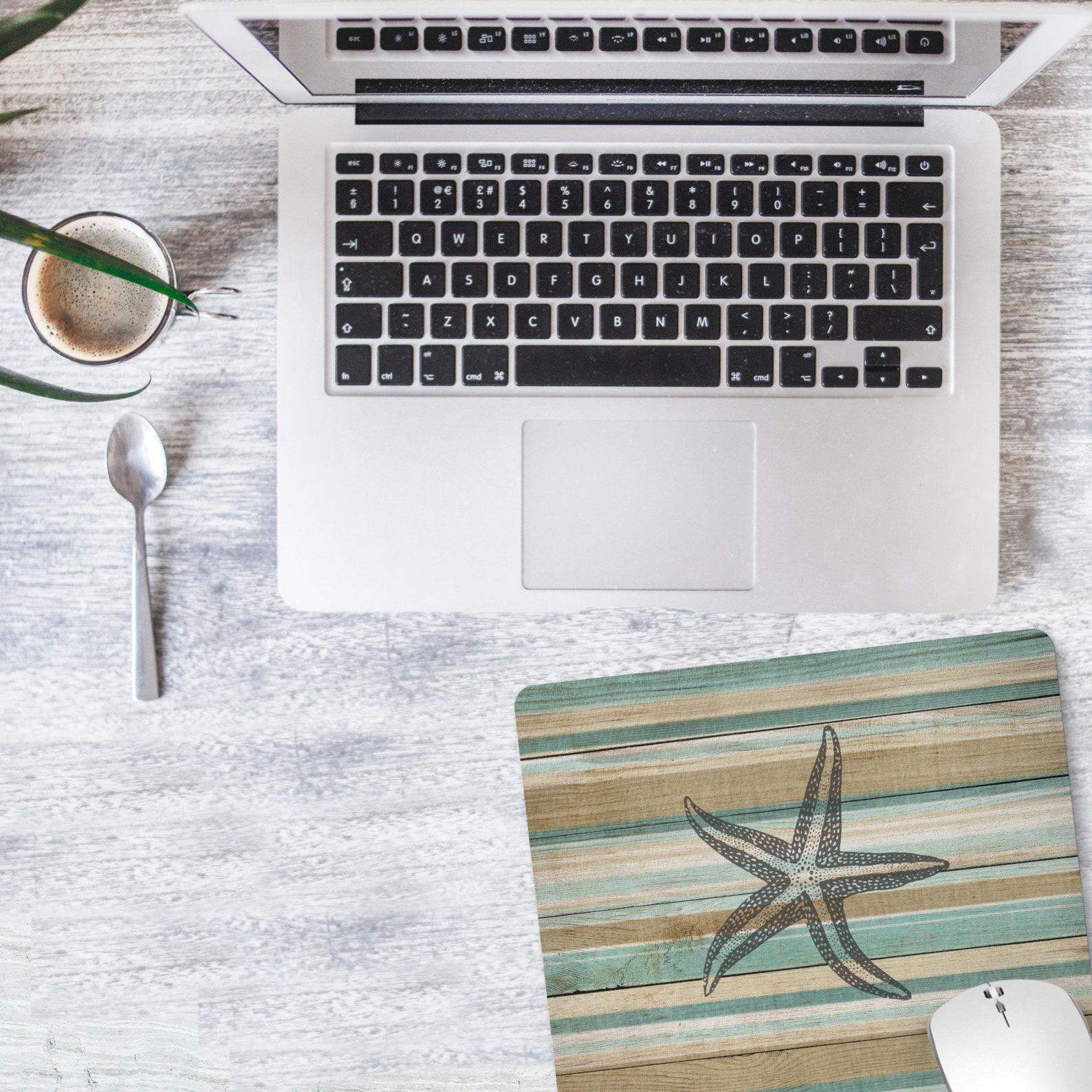 Beach House Mouse Pad With Starfish Coastal Home Office | Etsy