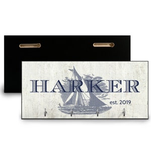 Personalized Key Holder for Wall, Nautical Entryway Decor - Etsy