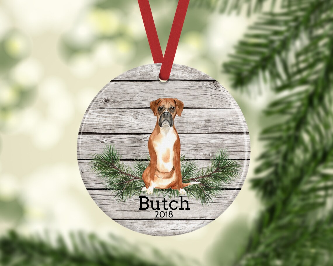 Personalized Boxer Christmas Ornament | Etsy
