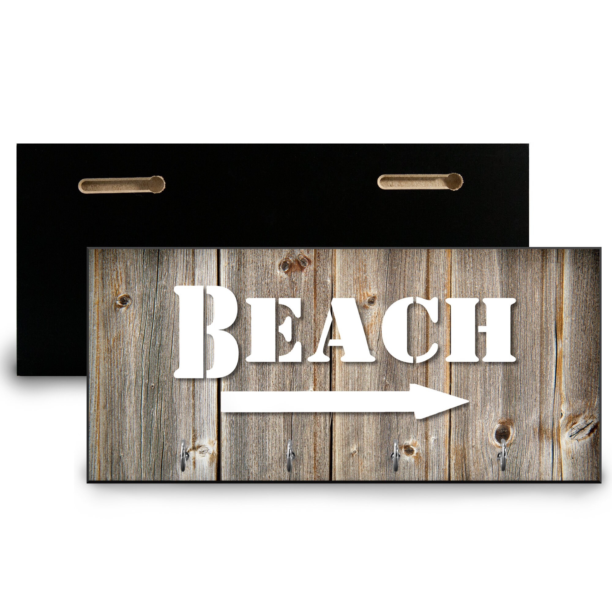 Beach House Key Holder for Wall Beach Sign With Arrow | Etsy