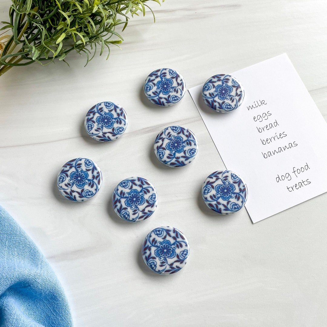 Flow Blue Refrigerator Magnets, Vintage Style Farmhouse Decor - Etsy