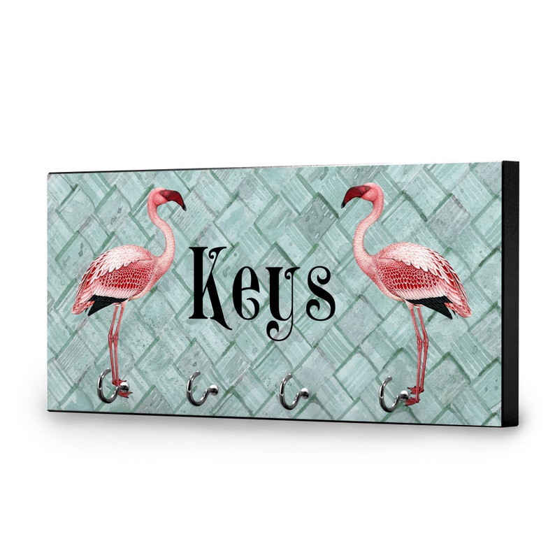 Flamingo Key Holder for Wall Tropical Entryway Wall Decor | Etsy
