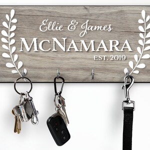 Personalized Key Holder for Wall Custom Wedding Gift - Etsy