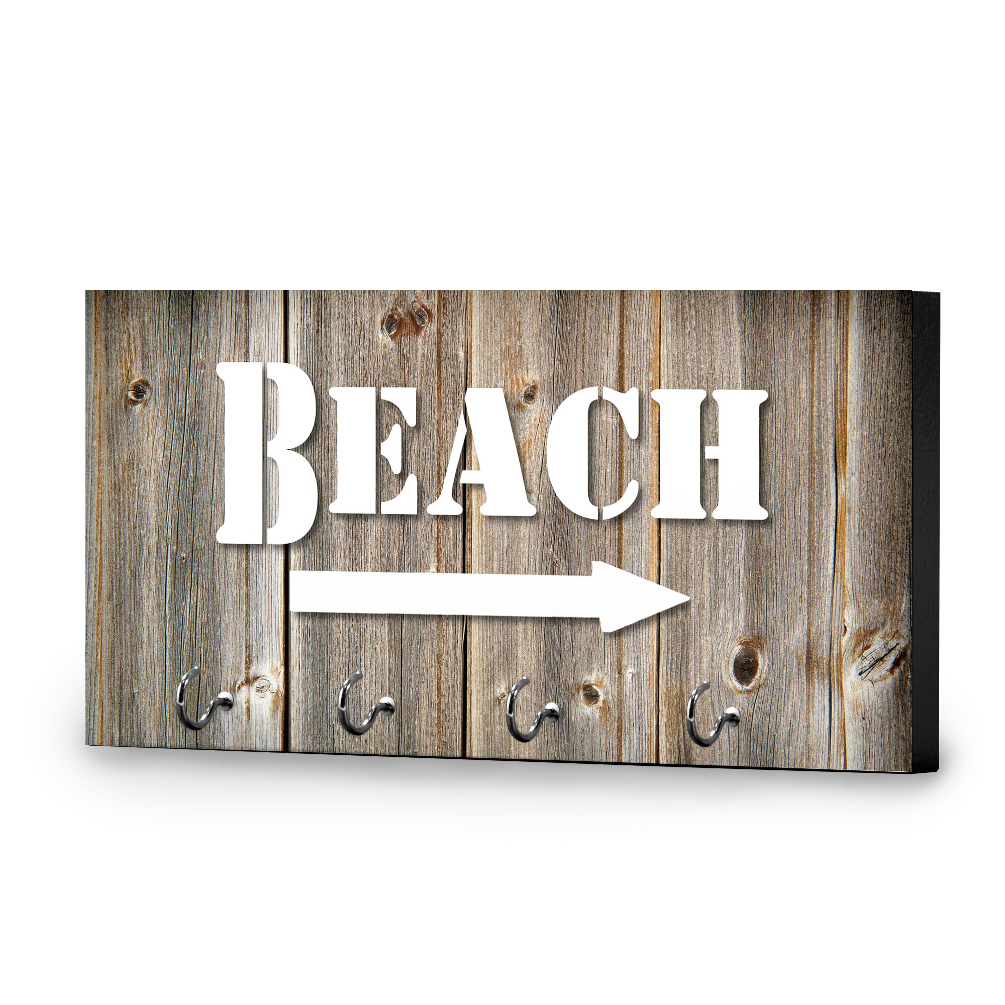 Beach House Key Holder for Wall Beach Sign With Arrow | Etsy