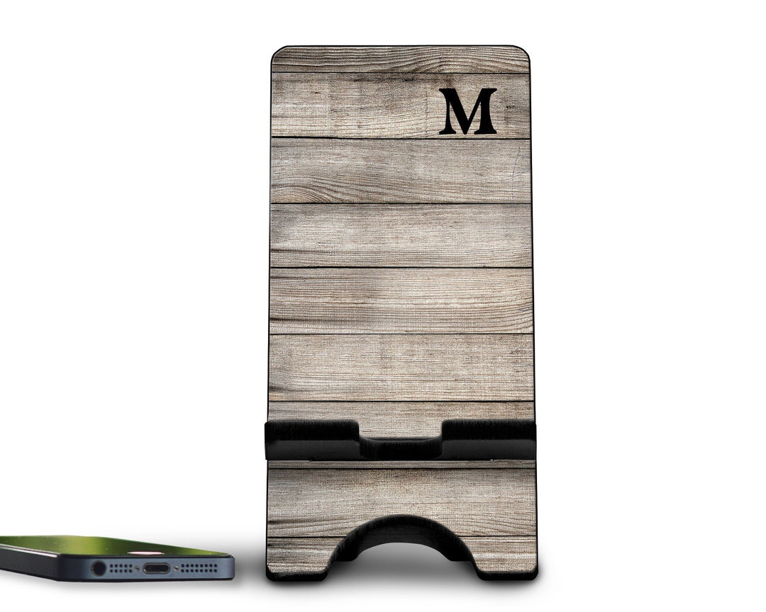 Personalized Cell Phone Holder for Desk Rustic Office Decor - Etsy