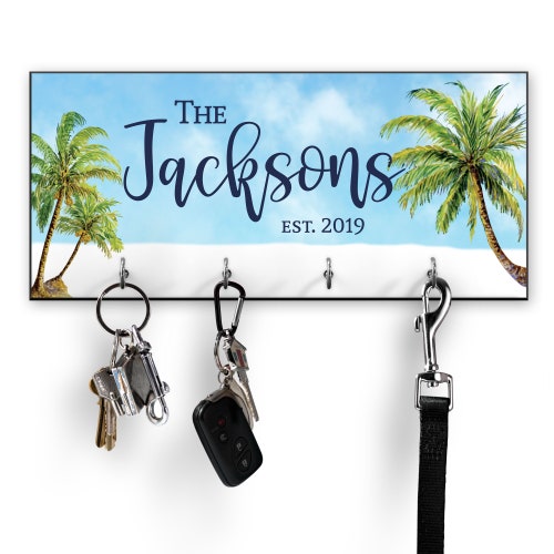 Personalized Key Holder for Wall Beach House Decor - Etsy