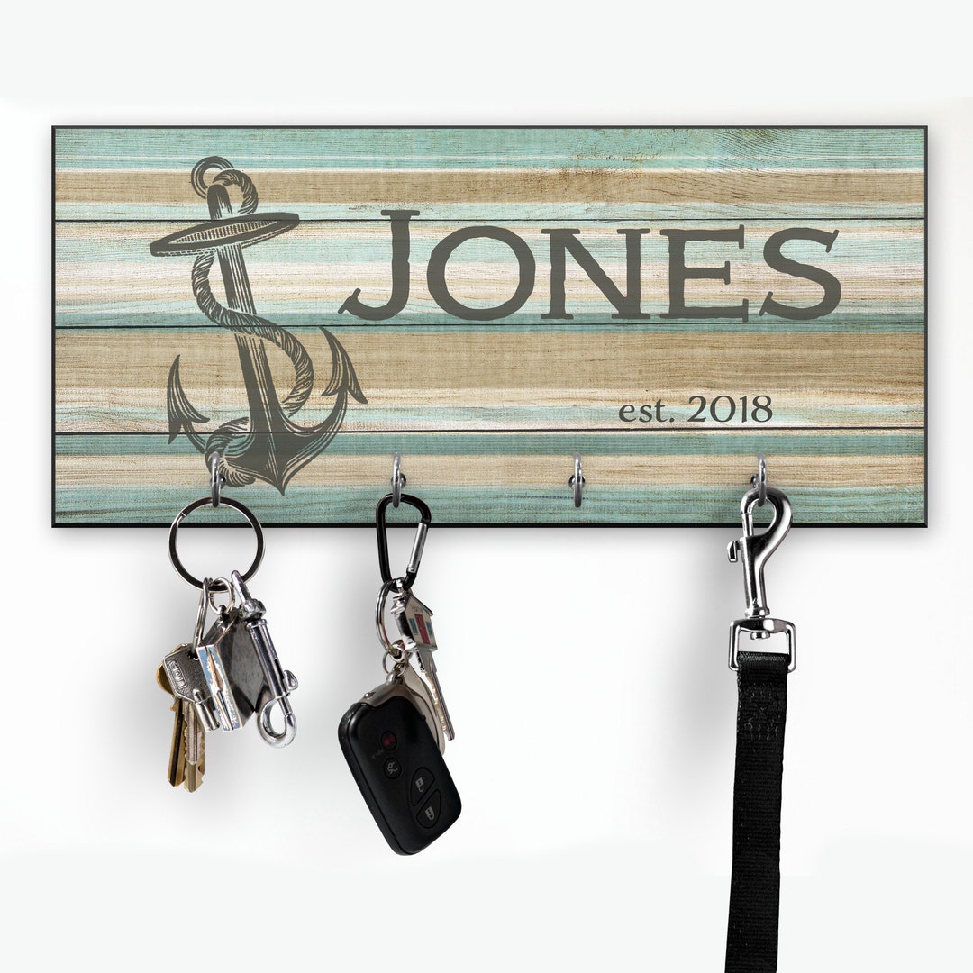 Nautical Key Holder for Wall, Personalized - Etsy