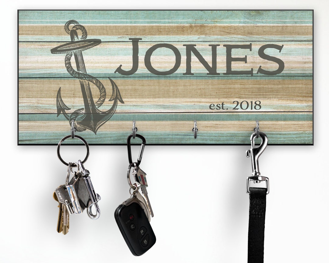 Nautical Key Holder for Wall Personalized - Etsy