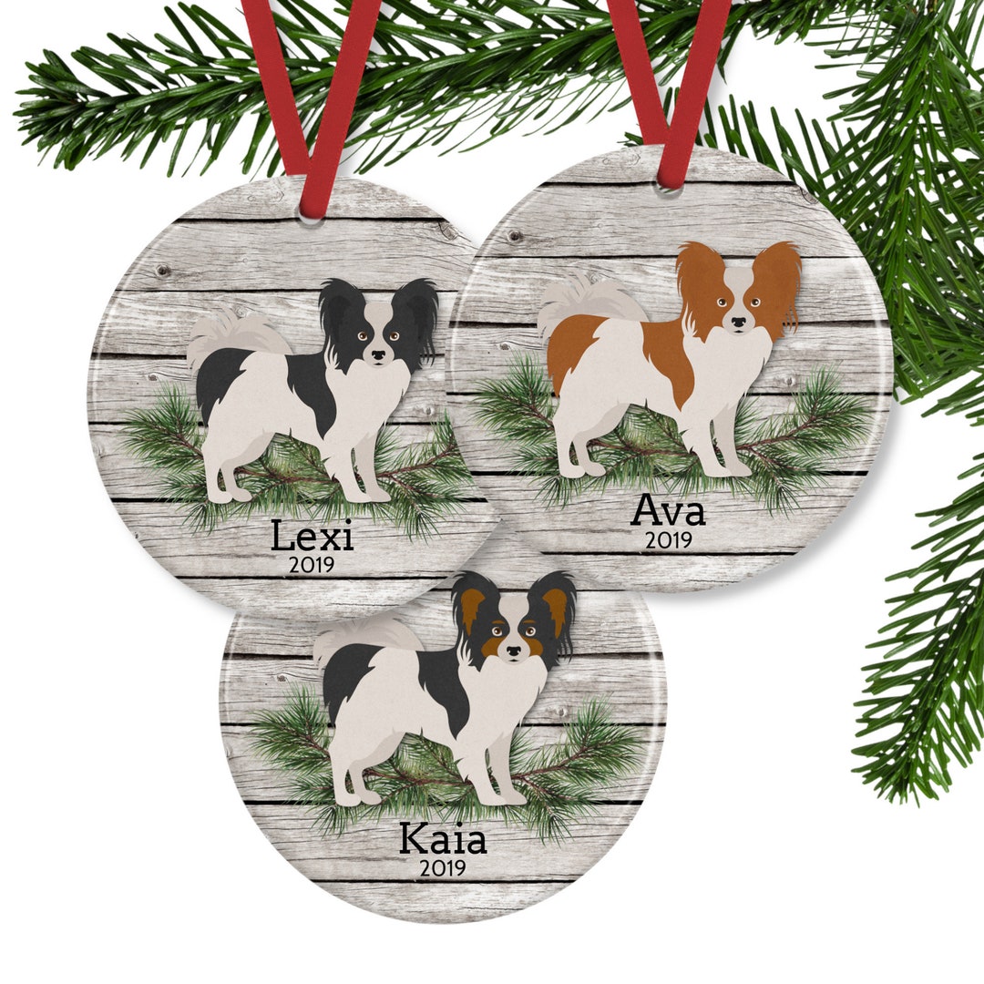 Papillon Dog Ornament, Gifts for Dog Lovers, Personalized Memorial Gift ...