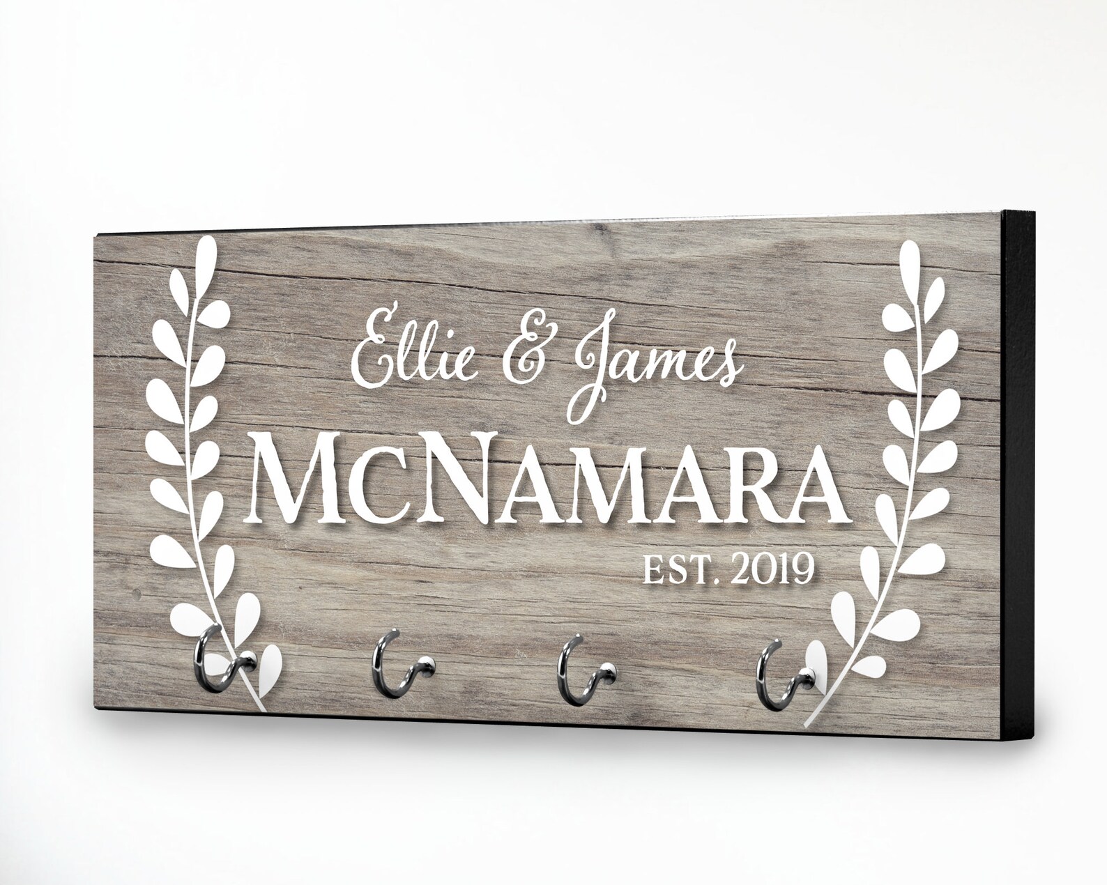 Personalized Key Holder for Wall Custom Wedding Gift | Etsy