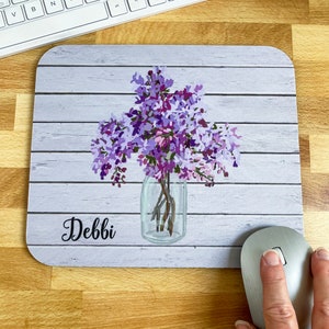 Personalized Farmhouse Mouse Pad With Lilac Flowers - Etsy