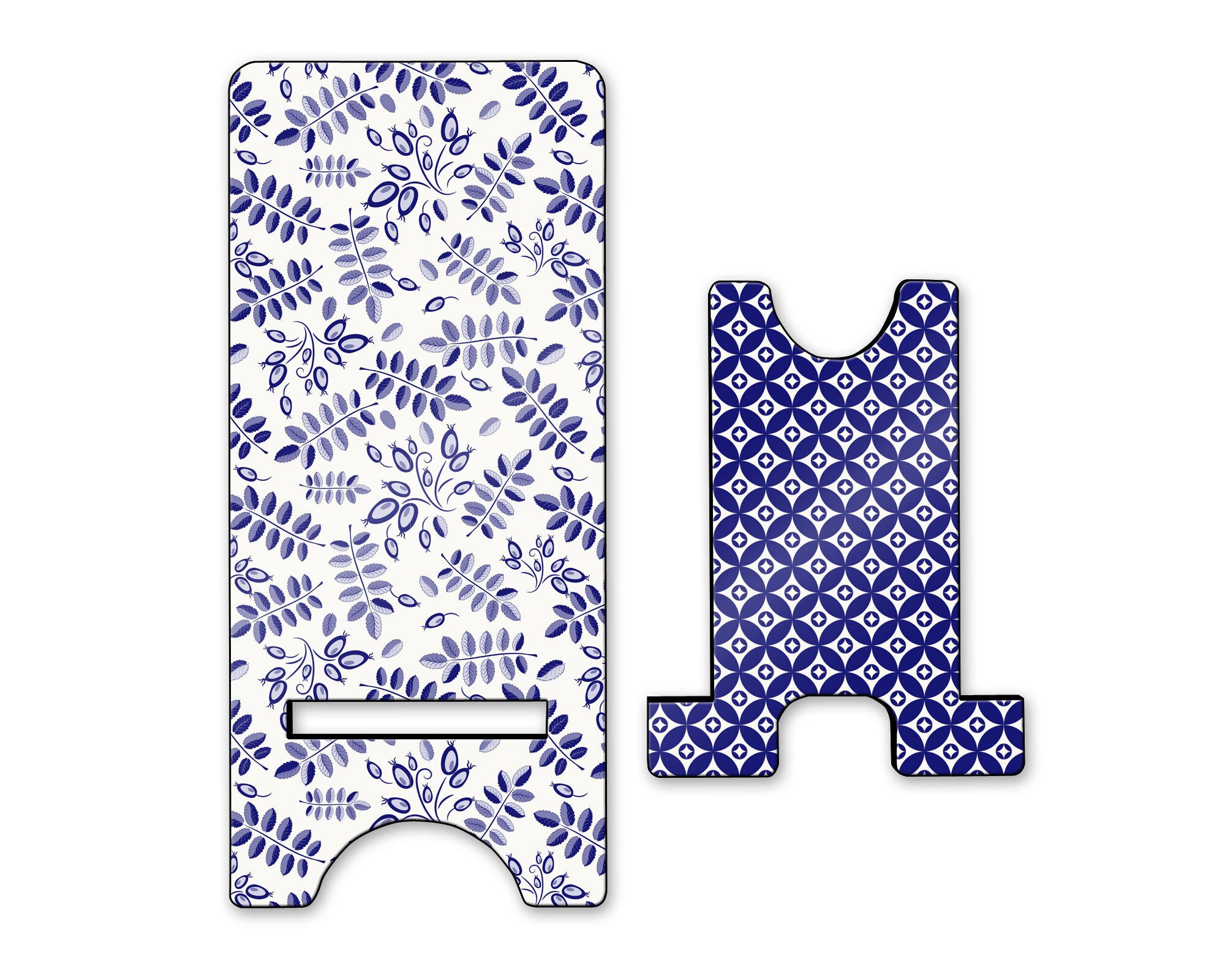 Modern Blue Floral Cell Phone Holder Cottage Chic Desk | Etsy