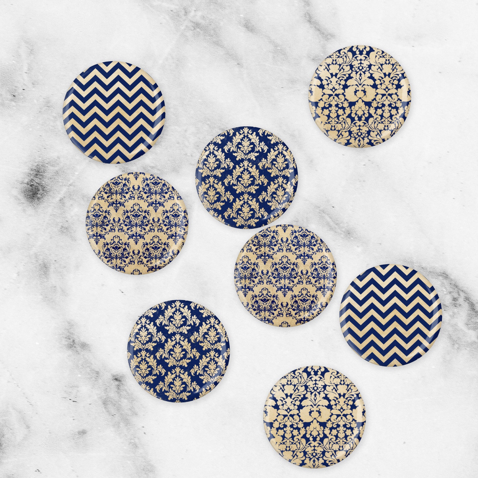 Blue Refrigerator Magnets, Boho Kitchen Decor - Etsy