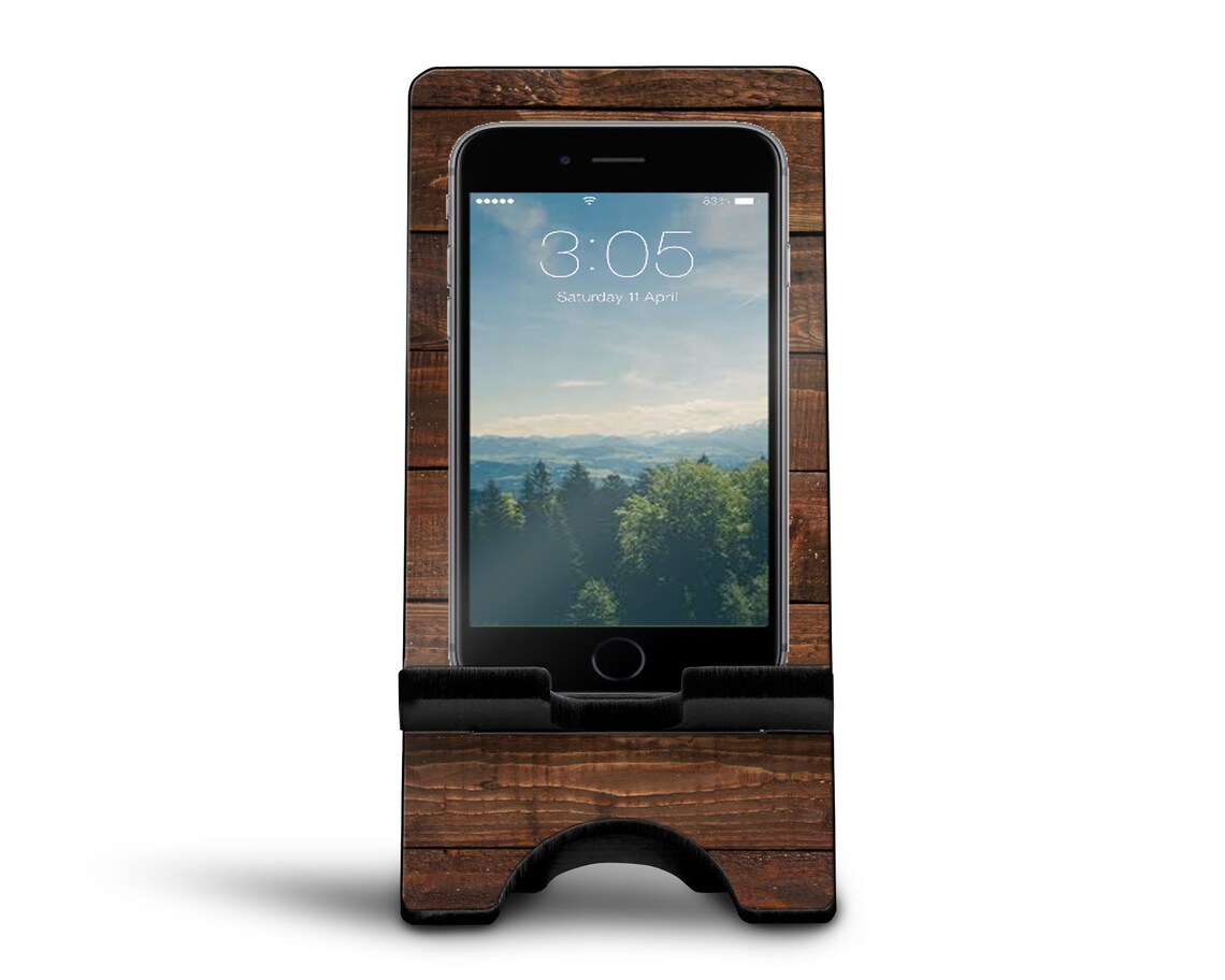 Monogrammed Cell Phone Holder Rustic Desk Decor | Etsy