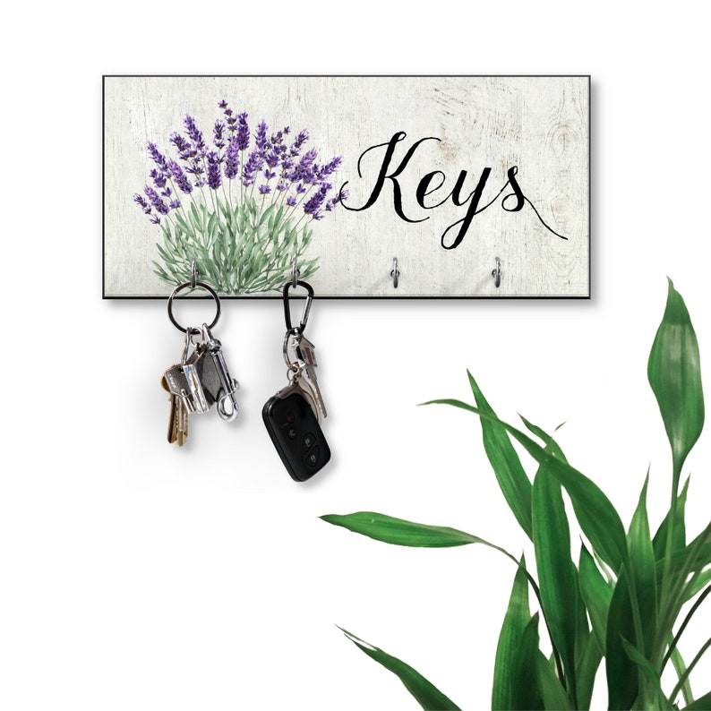 Floral Key Holder for Wall, Modern Farmhouse Key Rack - Etsy