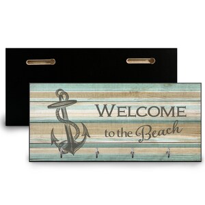 Key Holder for Wall, Welcome to the Beach Sign, Beach House Key Rack ...