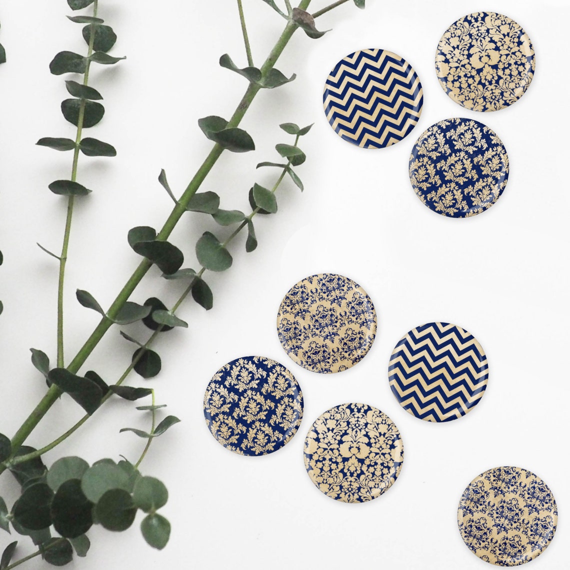 Blue Refrigerator Magnets, Boho Kitchen Decor - Etsy