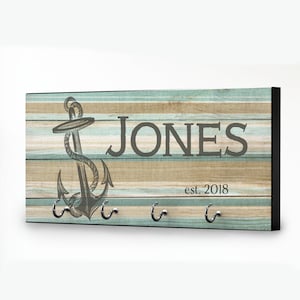 Nautical Key Holder for Wall, Personalized - Etsy