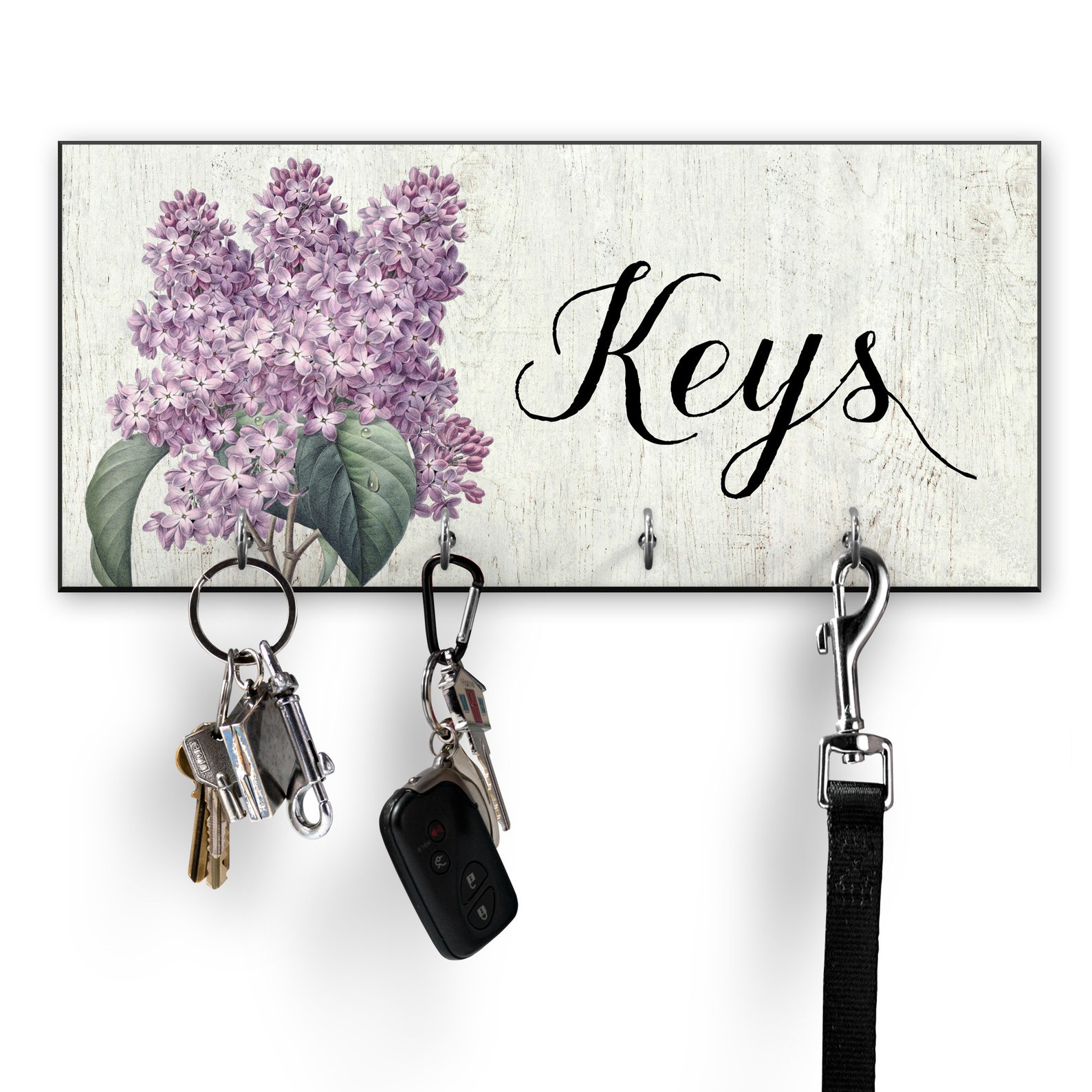 Modern Farmhouse Key Holder for Wall, Floral Entryway Decor - Etsy