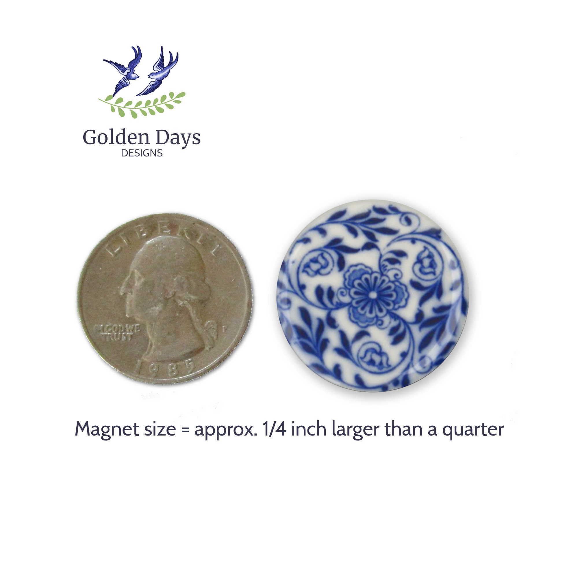 Flow Blue Refrigerator Magnets Vintage Style Farmhouse Decor | Etsy