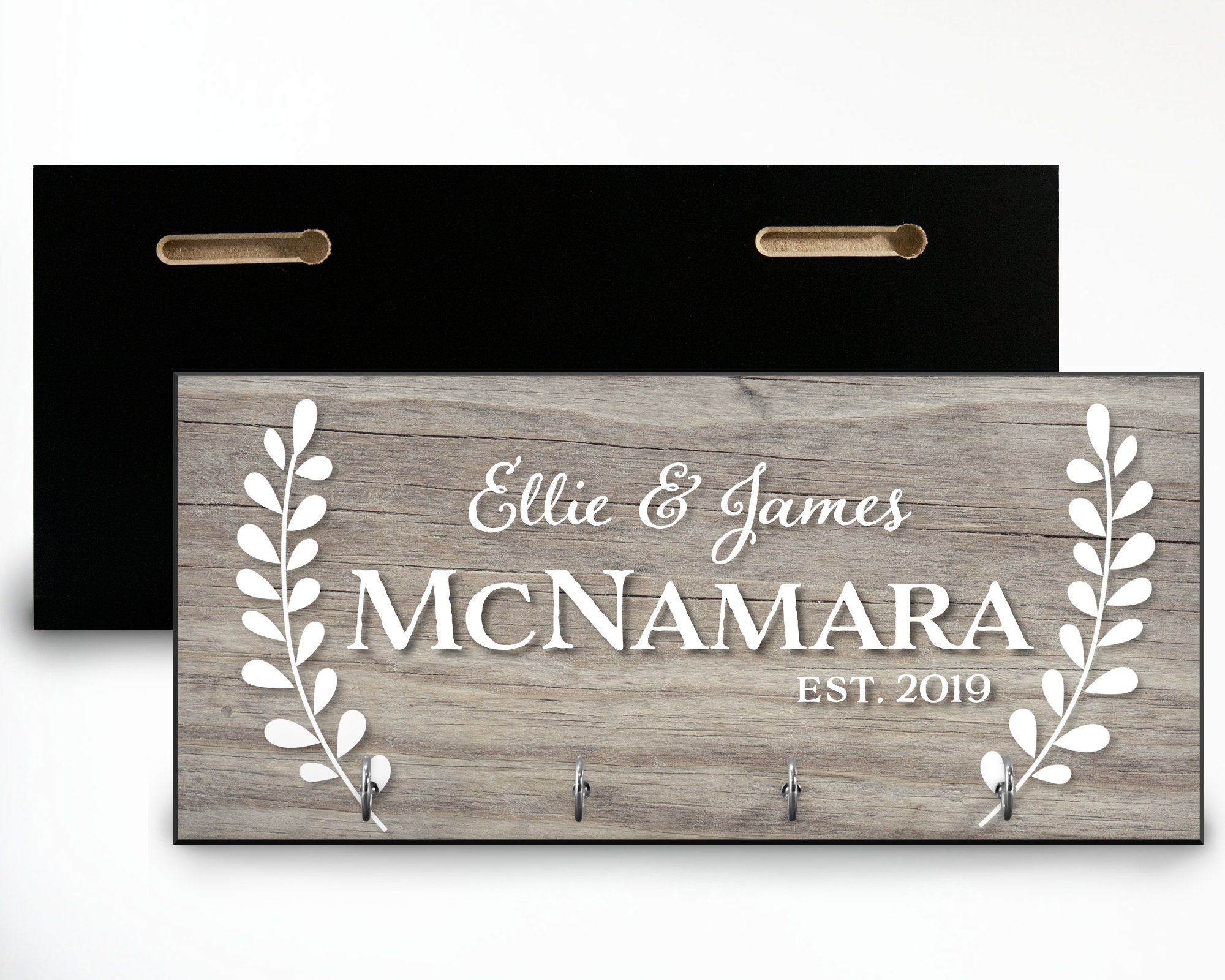 Personalized Key Holder for Wall Custom Wedding Gift | Etsy