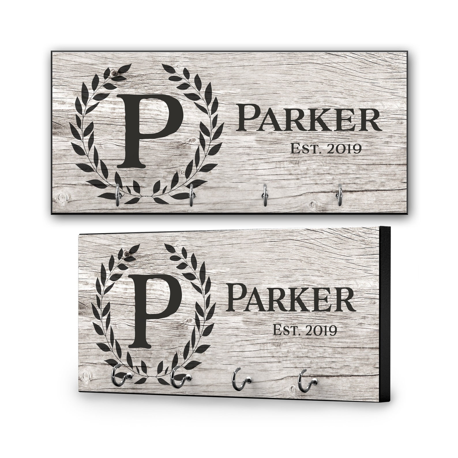 Personalized Rustic Key Holder for Wall Modern Farmhouse Wall - Etsy