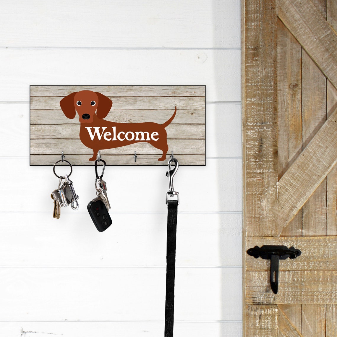 Dog Key Holder for Wall Dachshund Wall Decor Welcome Sign | Etsy