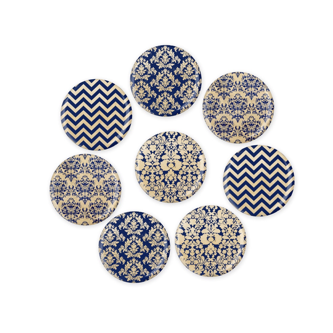 Blue Refrigerator Magnets, Boho Kitchen Decor - Etsy