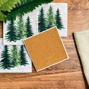 Stone Pine Tree Coasters - Rustic Coffee Table Decor - Lake Cabin ...
