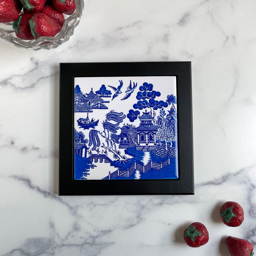 Blue Willow Tile Trivet Blue and White Kitchen Decor Gifts for Cooks - Etsy