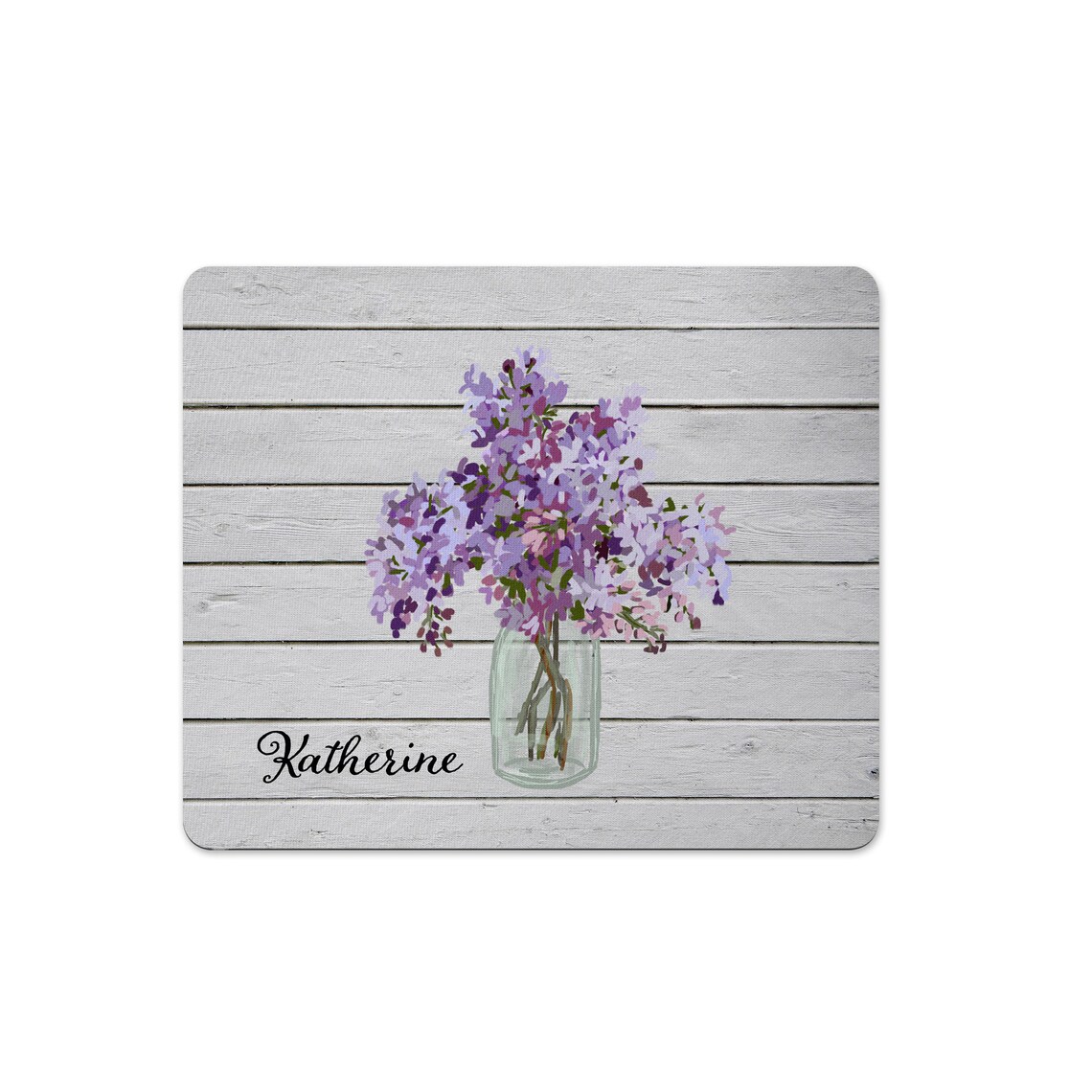 Personalized Farmhouse Mouse Pad With Lilac Flowers | Etsy