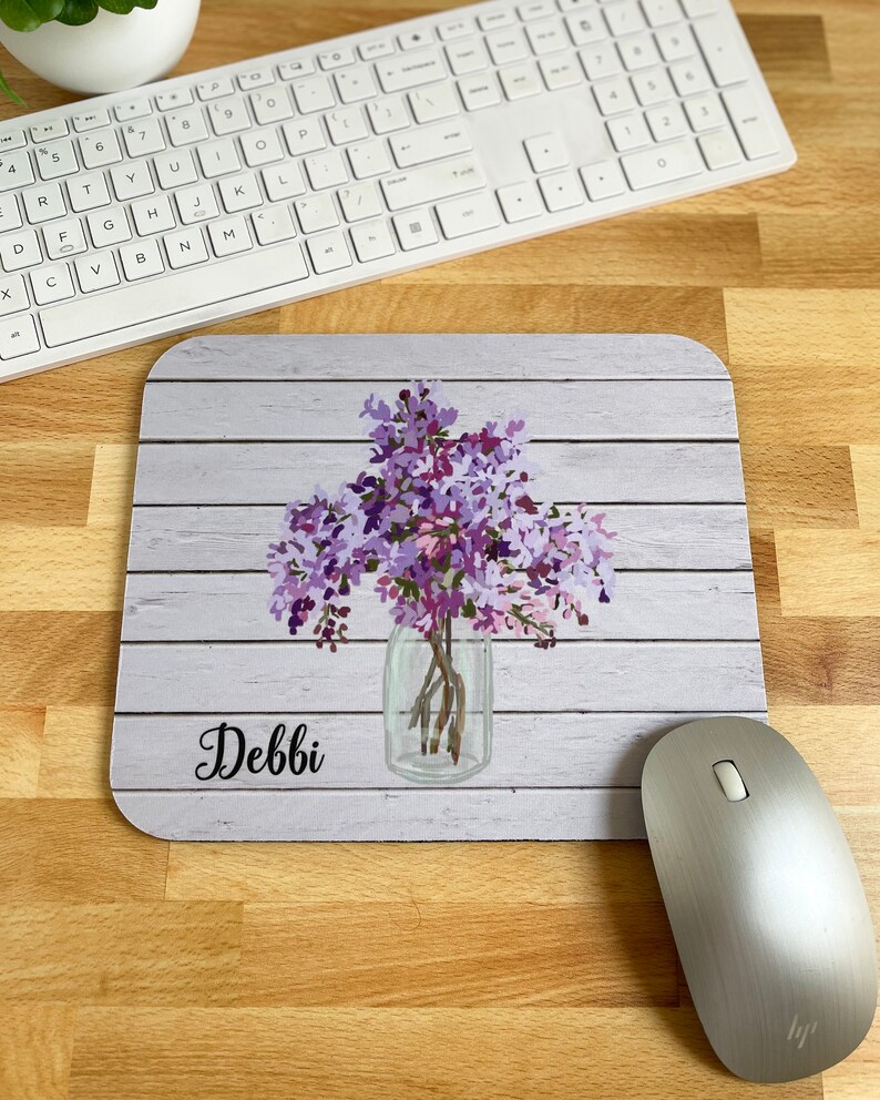 Personalized Farmhouse Mouse Pad With Lilac Flowers - Etsy