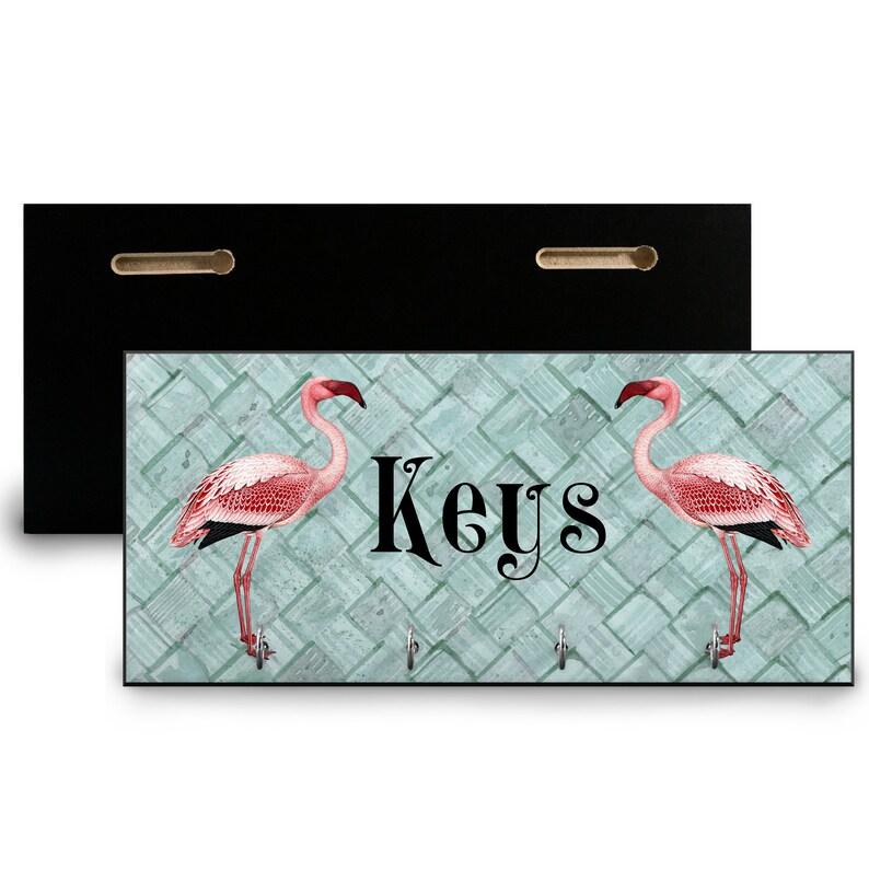 Flamingo Key Holder for Wall Tropical Entryway Wall Decor | Etsy