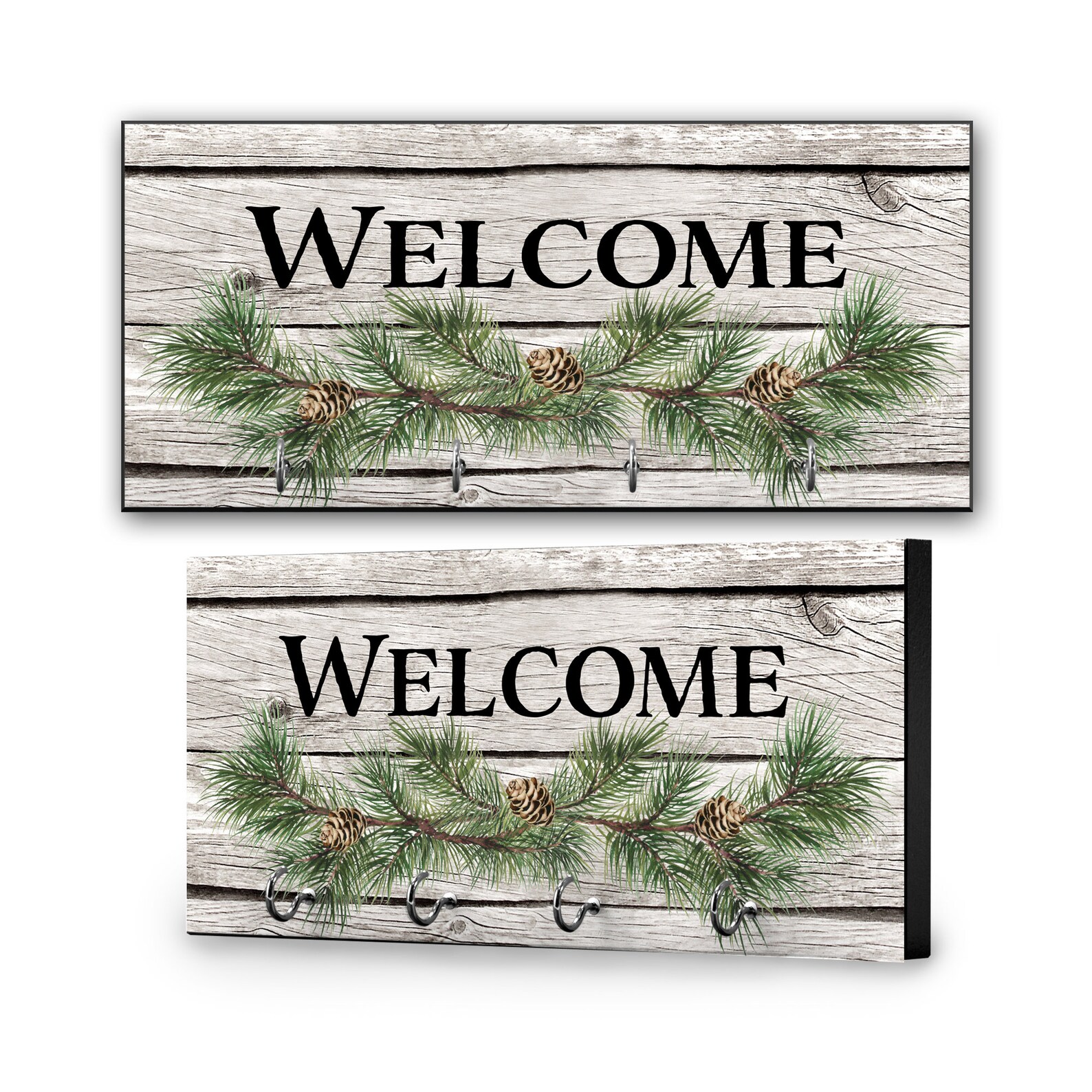 Rustic Key Holder for Wall Welcome Sign for Cabin or Lake - Etsy