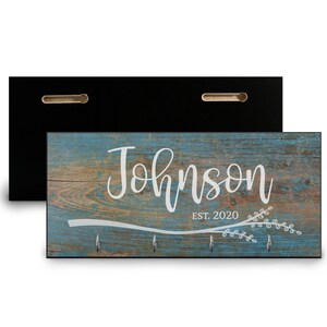 Rustic Blue Personalized Key Holder for Wall - Etsy