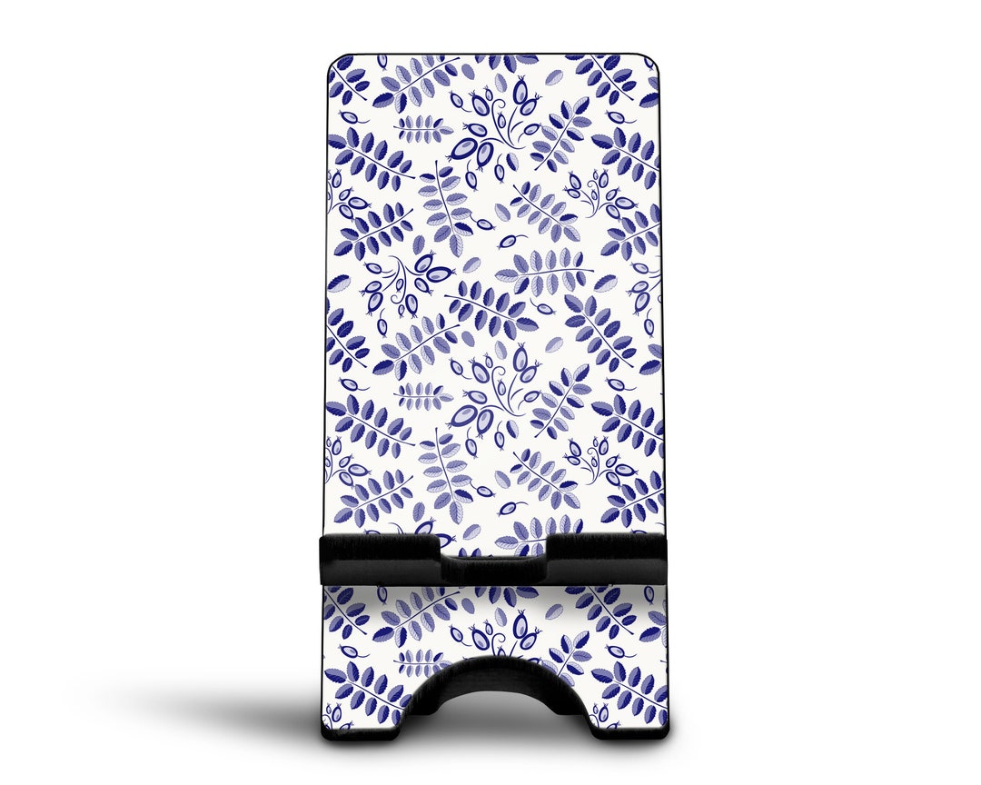Modern Blue Floral Cell Phone Holder Cottage Core Desk Accessories - Etsy