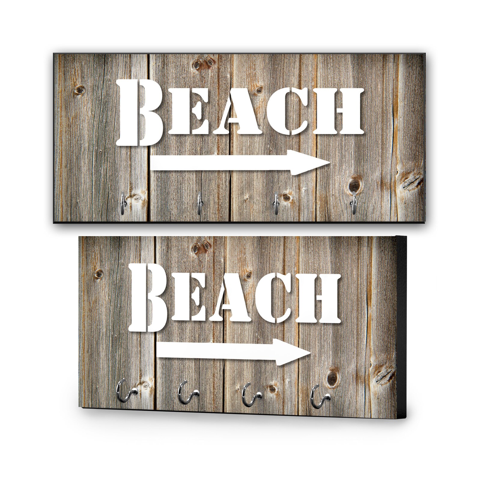 Beach House Key Holder for Wall Beach Sign With Arrow - Etsy