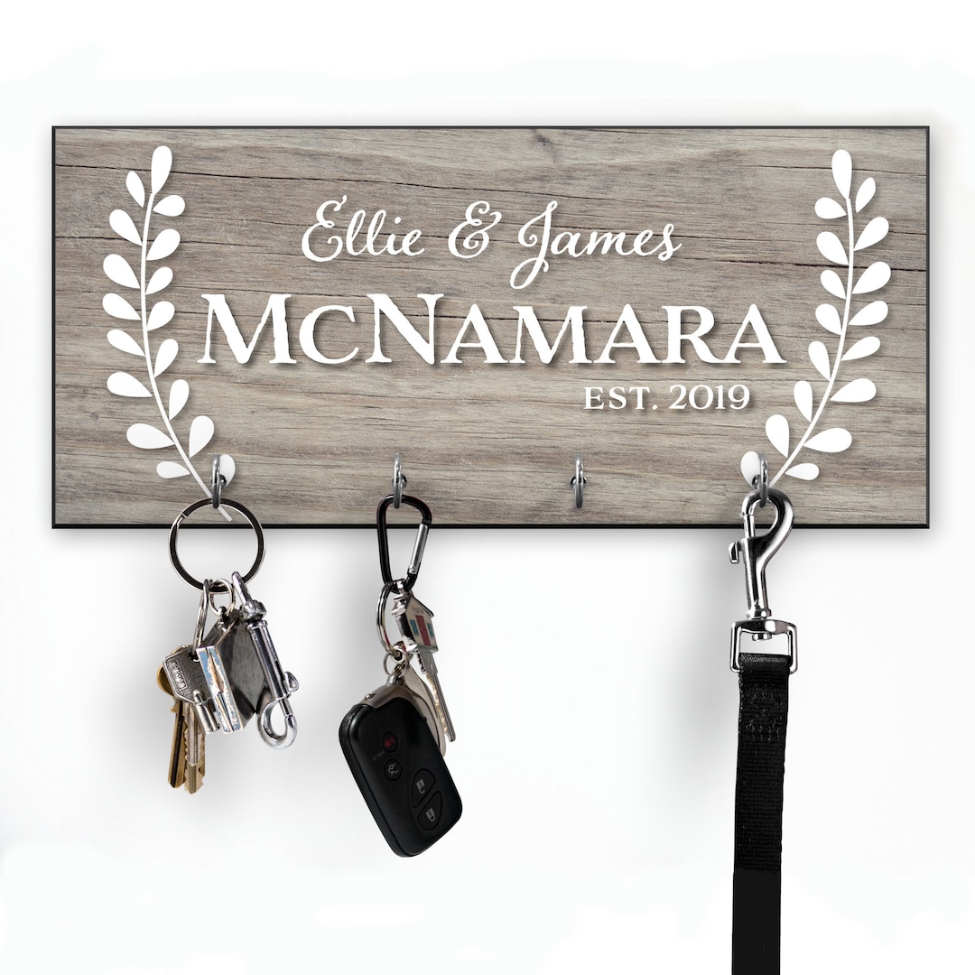 Personalized Key Holder for Wall, Custom Wedding Gift - Etsy