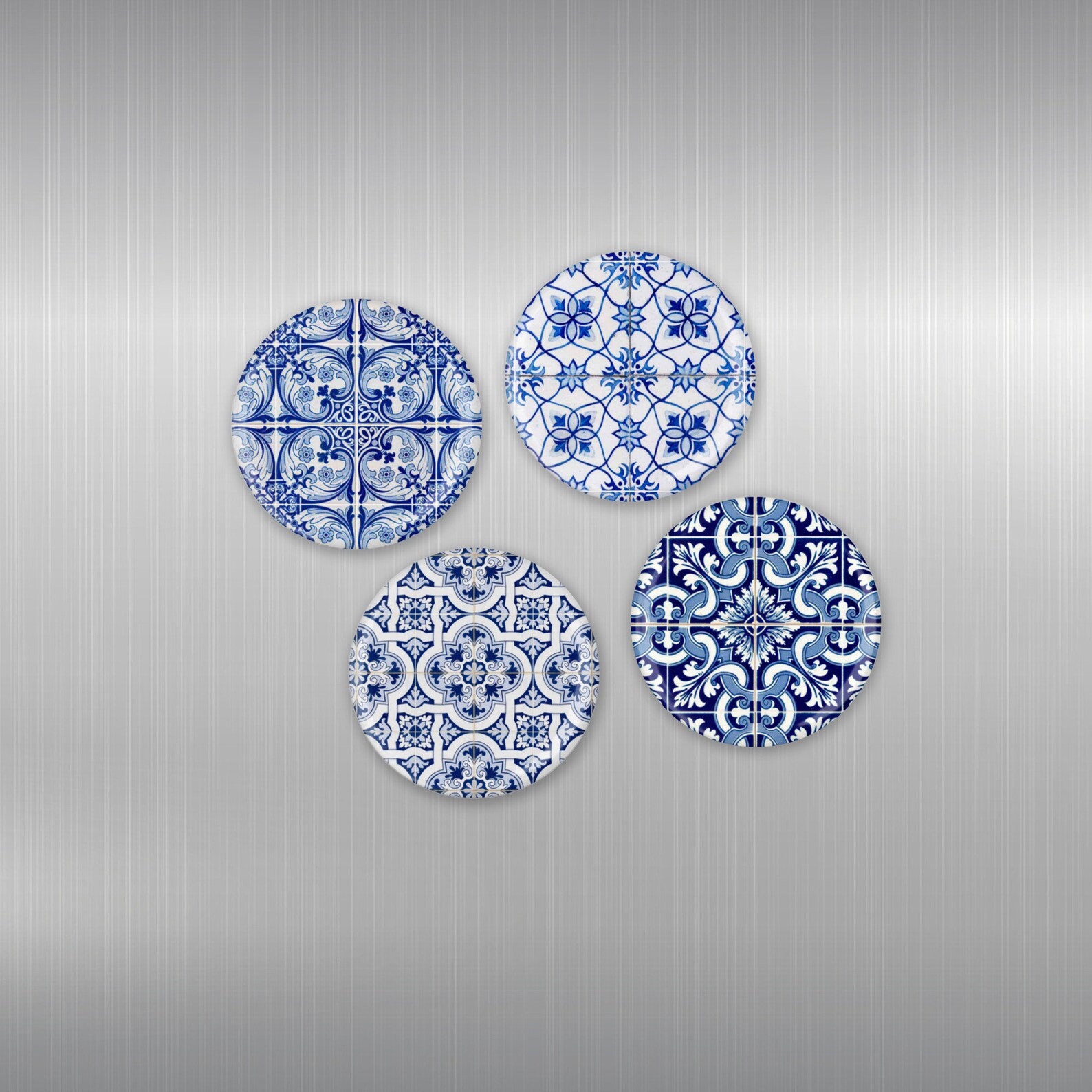 Blue Tile Print Refrigerator Magnets Blue Kitchen Decor - Etsy