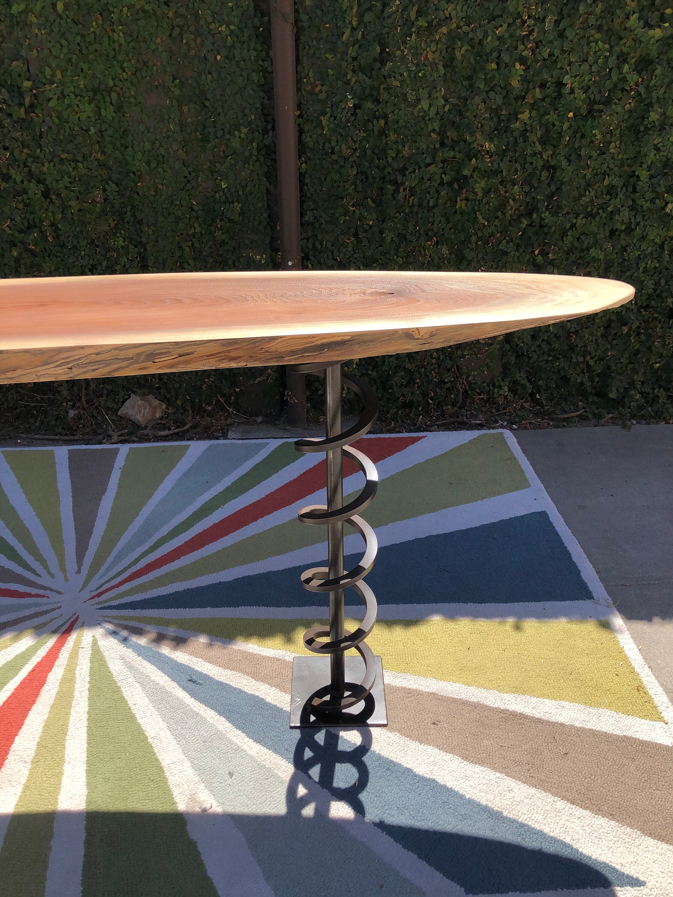 Live Edge Surfboard Console Table With Spring Legs - Etsy