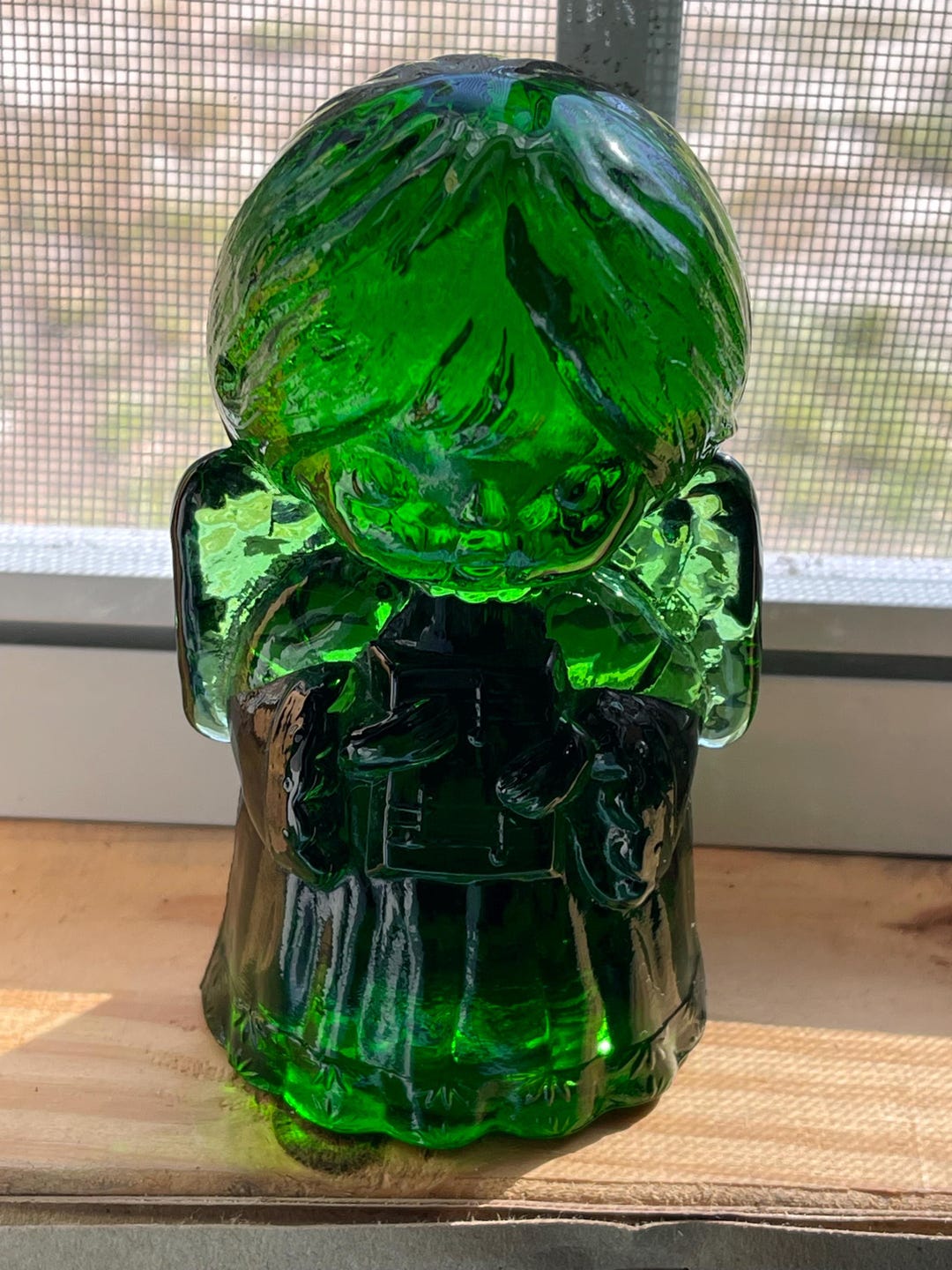 Gorgeous Emerald Green Glass Angel - Etsy
