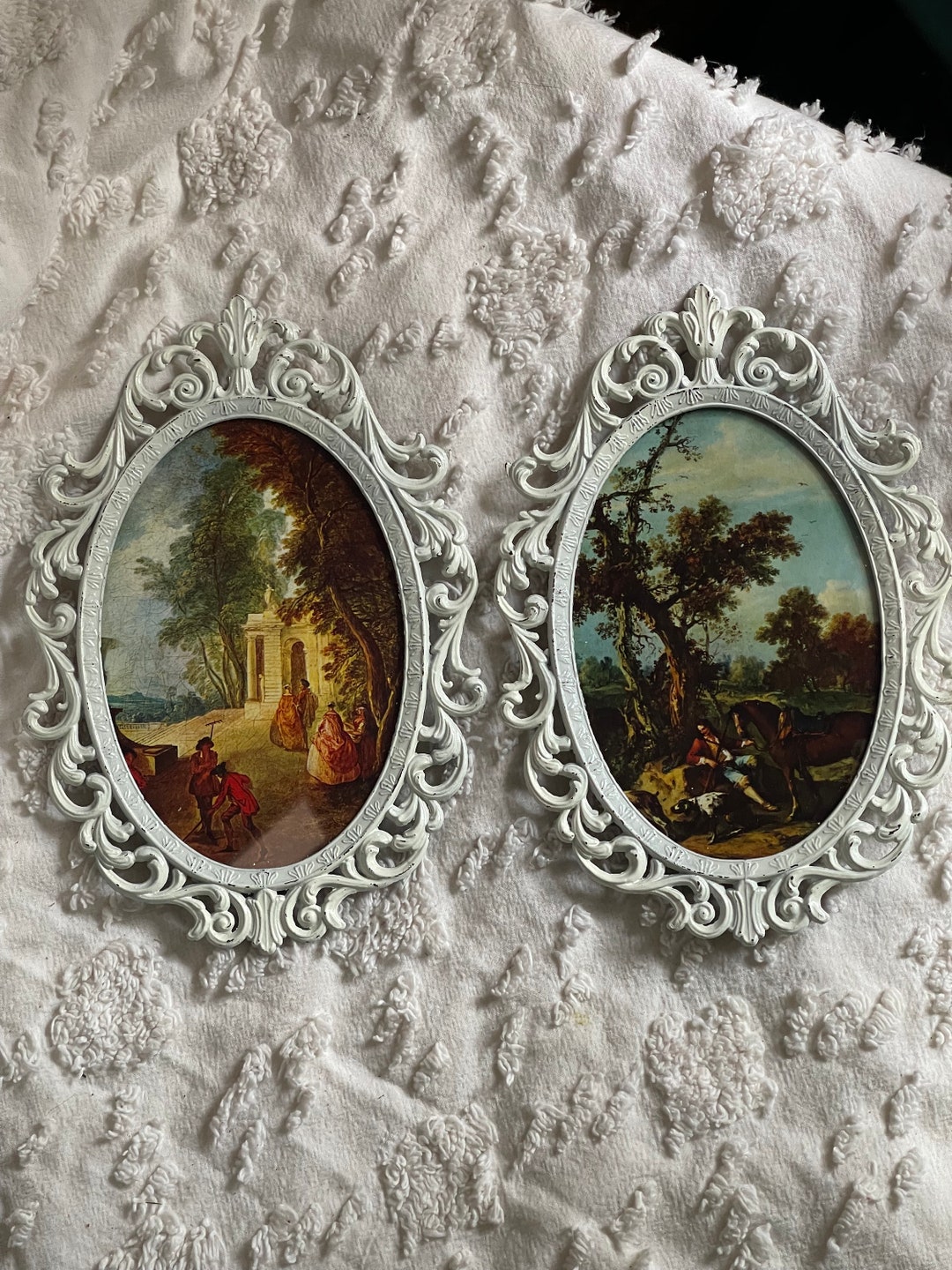 Vintage Ornate Painted Brass Oval Metal Frames - Etsy