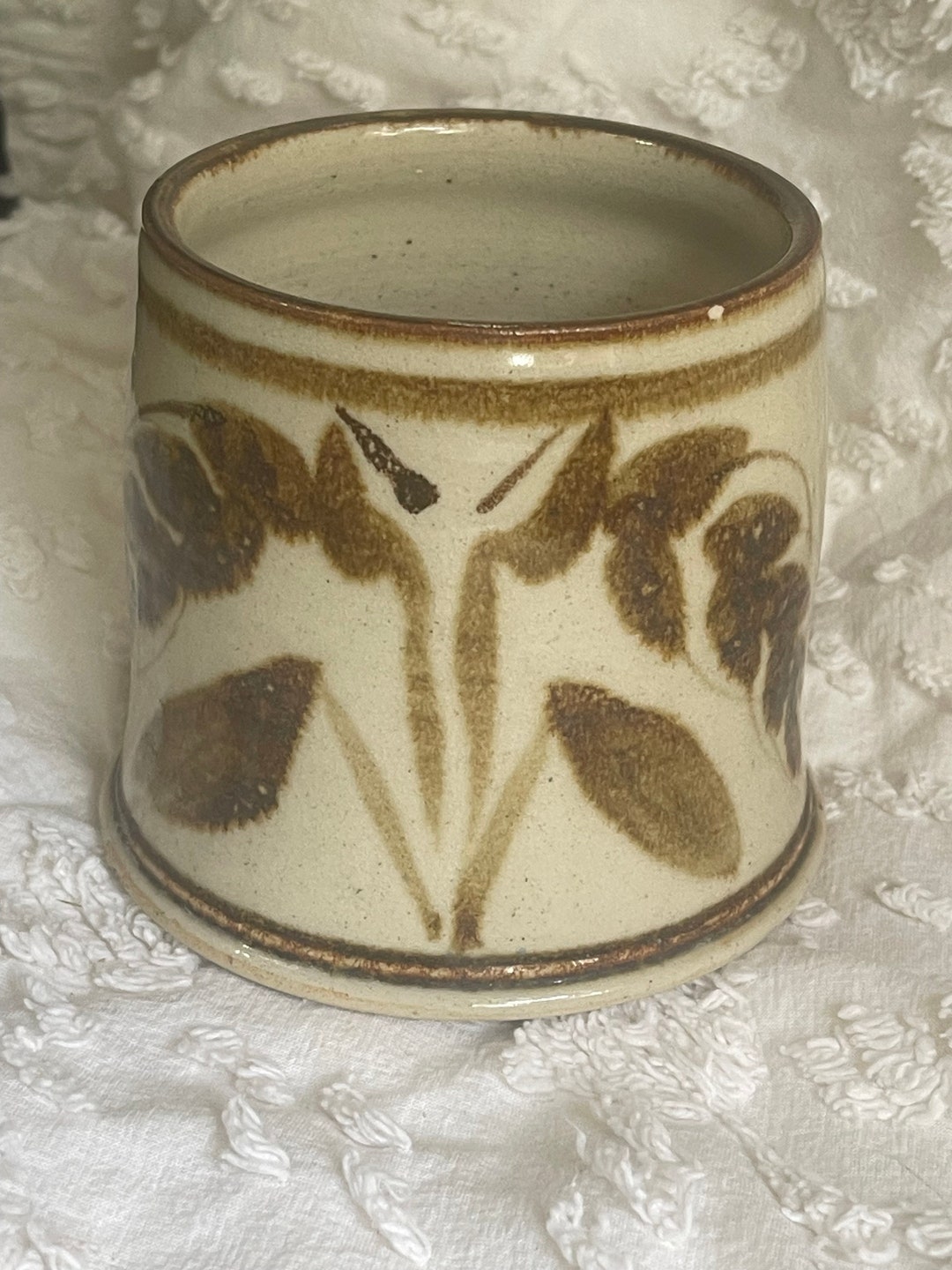 Polly Pottery Stoneware Wheat Pattern Boho Planter Pencil Cup - Etsy